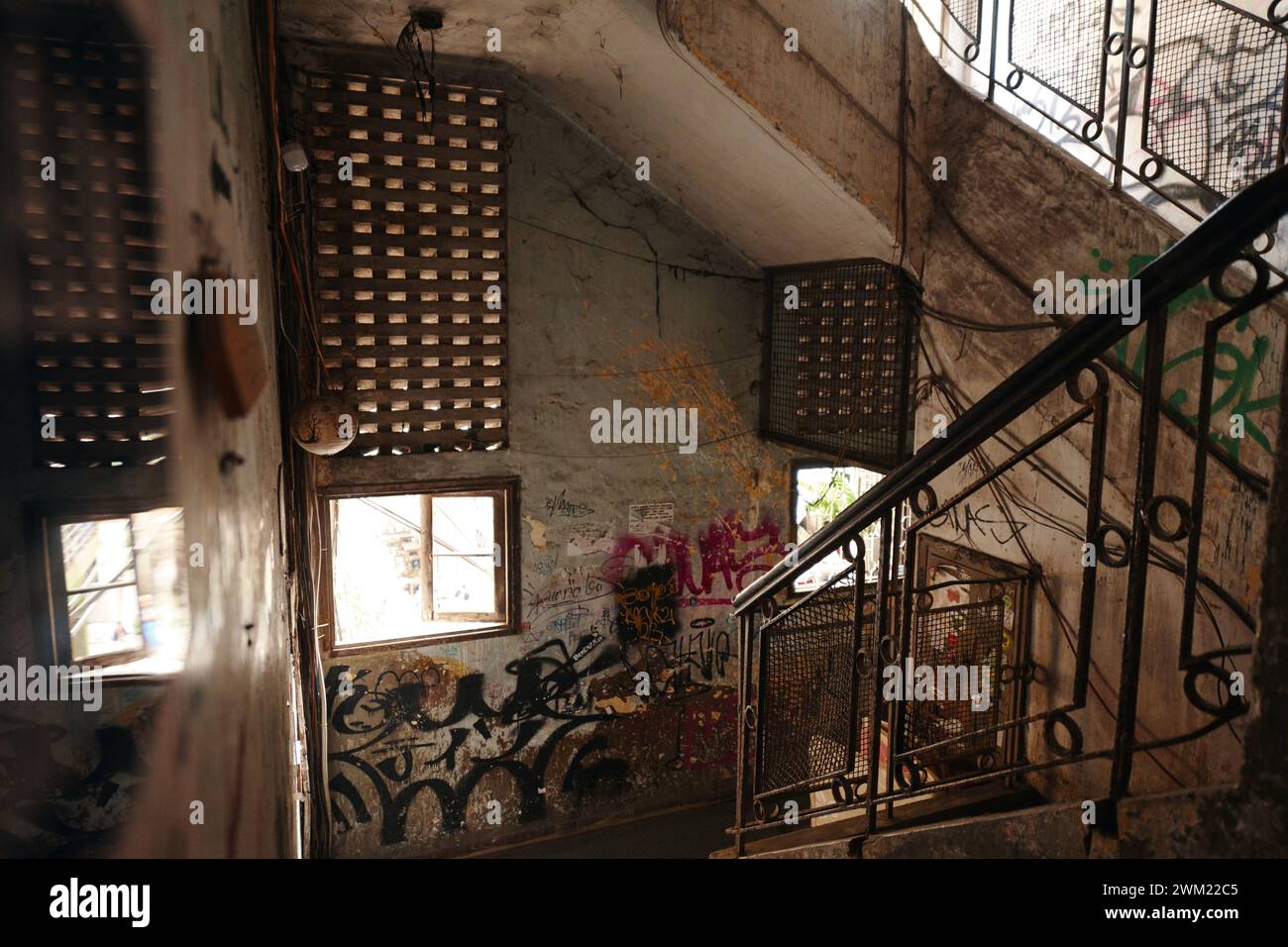Stairwell of old shabby building Stock Photo - Alamy
