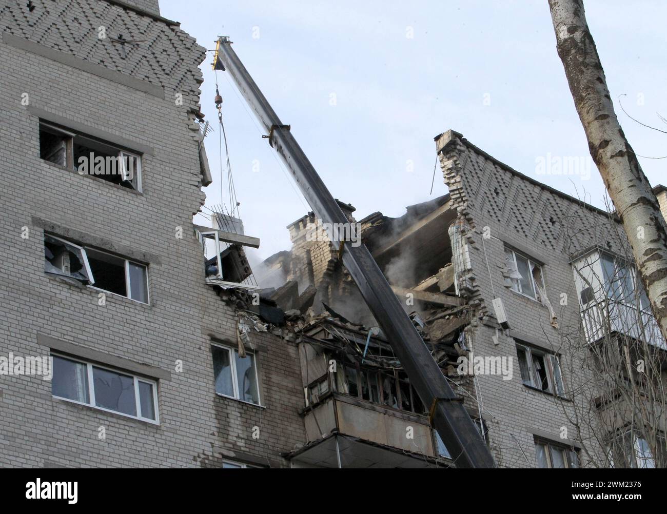 Non Exclusive: DNIPRO, UKRAINE - FEBRUARY 23, 2024 - A block of flats ...