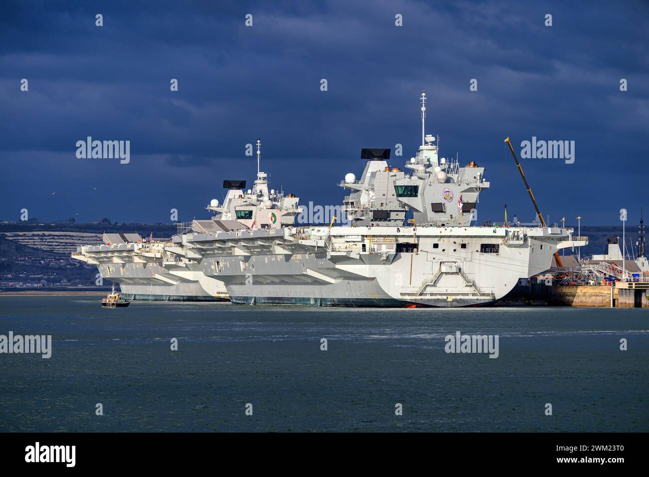 The Royal Navy aircraft carriers HMS Queen Elizabeth and HMS Prince of ...