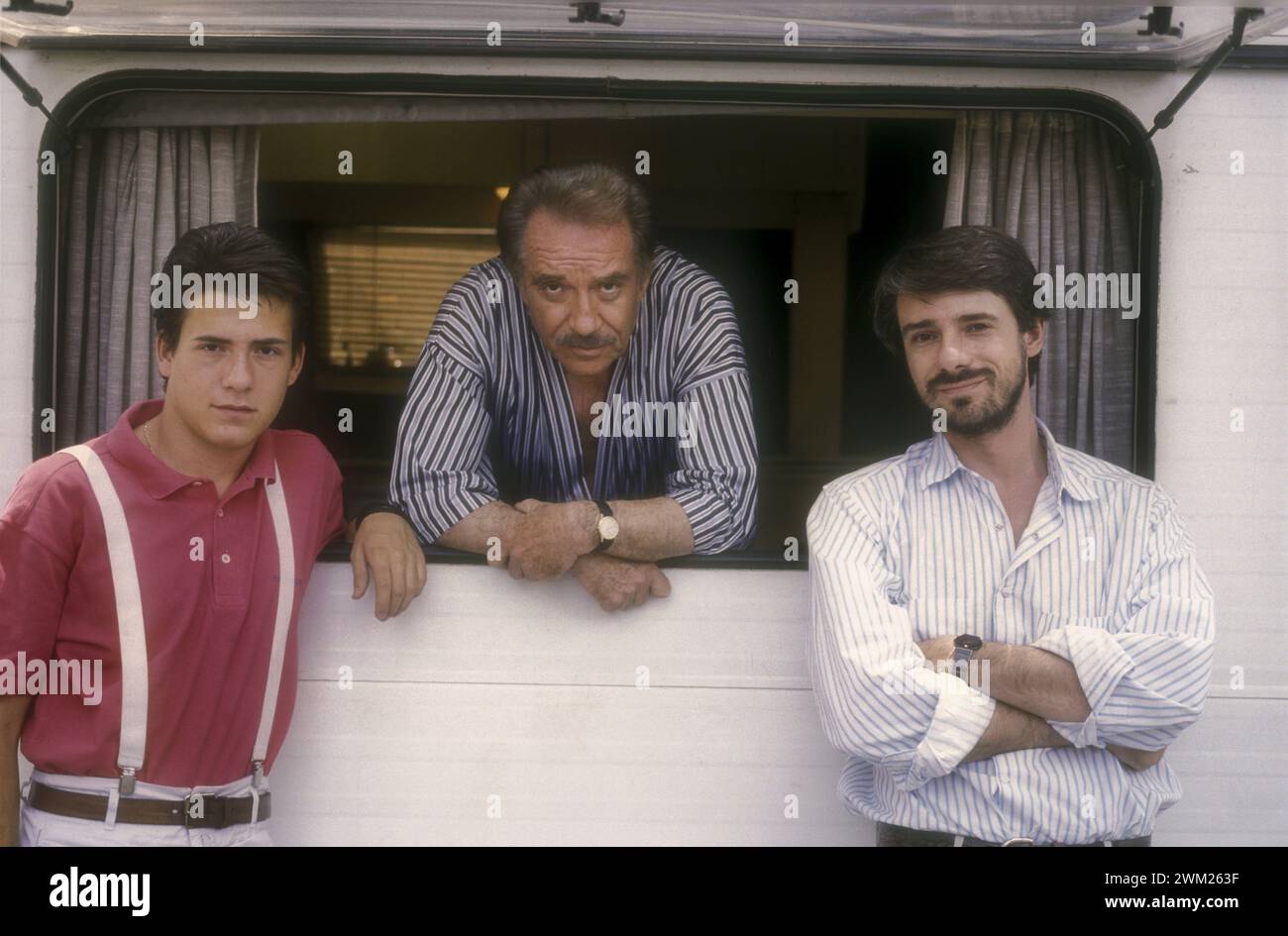 MME4784948 Rome, Cinecitta Studios, 1987. Actor Ugo Tognazzi with his ...