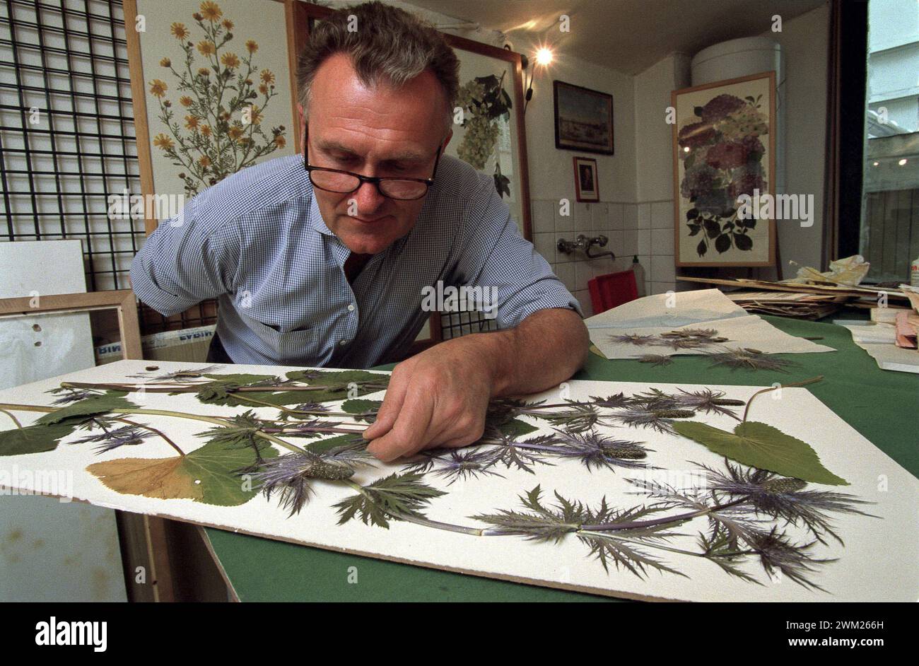 MME4785401 Turin, December 6, 2000. British artist Stuart Thornton in his studio where he ...