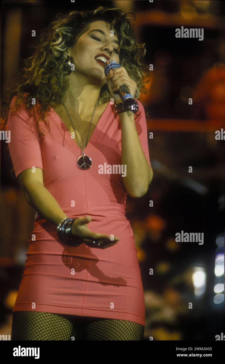 MME4787289 Sanremo Music Festival 1991. Italian pop singers jo Squillo ...