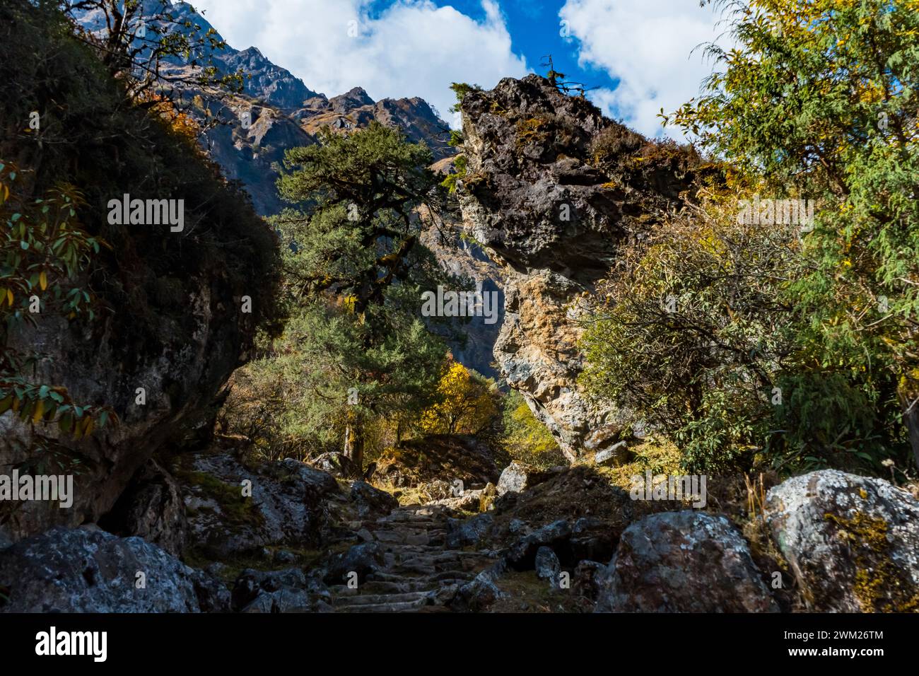 Beautiful Himalaya Landscape on route of Kanchenjunga Base Camp Trek in ...