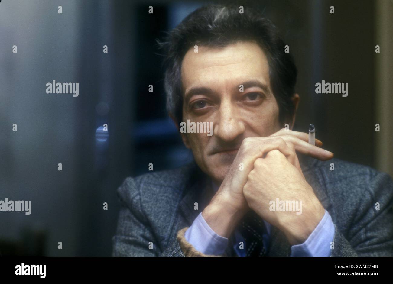 MME4793895 Rome, Caffe Giolitti, 1980. Italian poet Edoardo Sanguineti ...