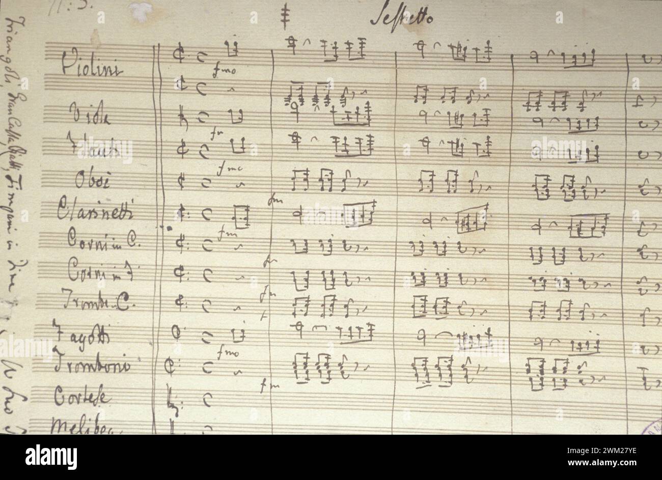 MME4795757 Autographic music score of the opera “” Voyage a Reims”” by ...
