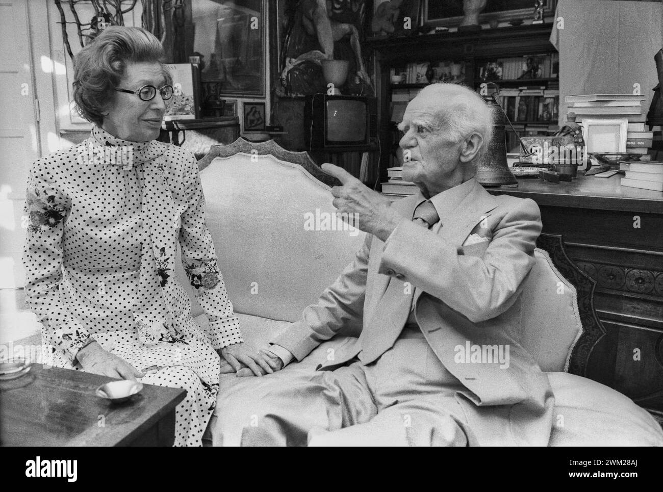 MME4798194 Rome, 1979. Italian writer Leonida Repaci and his wife ...