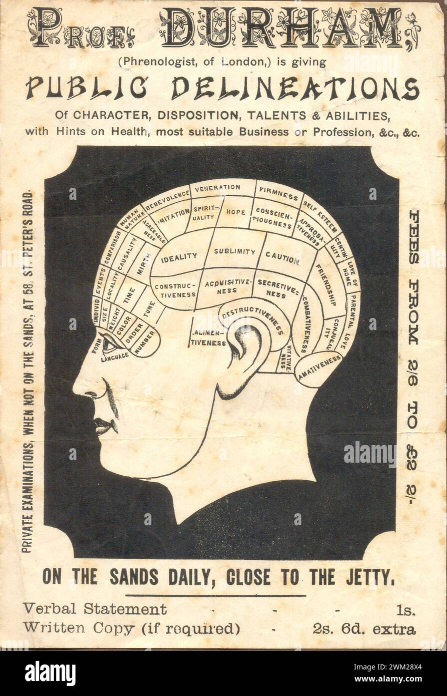Professor Durham's advertising leaflet for giving Public Delineations ...