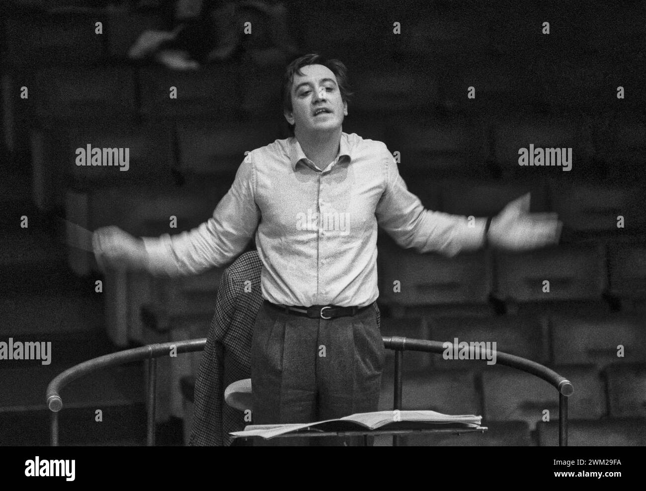 MME4805437 Rome, 1981. Italian conductor Marcello Panni during a ...