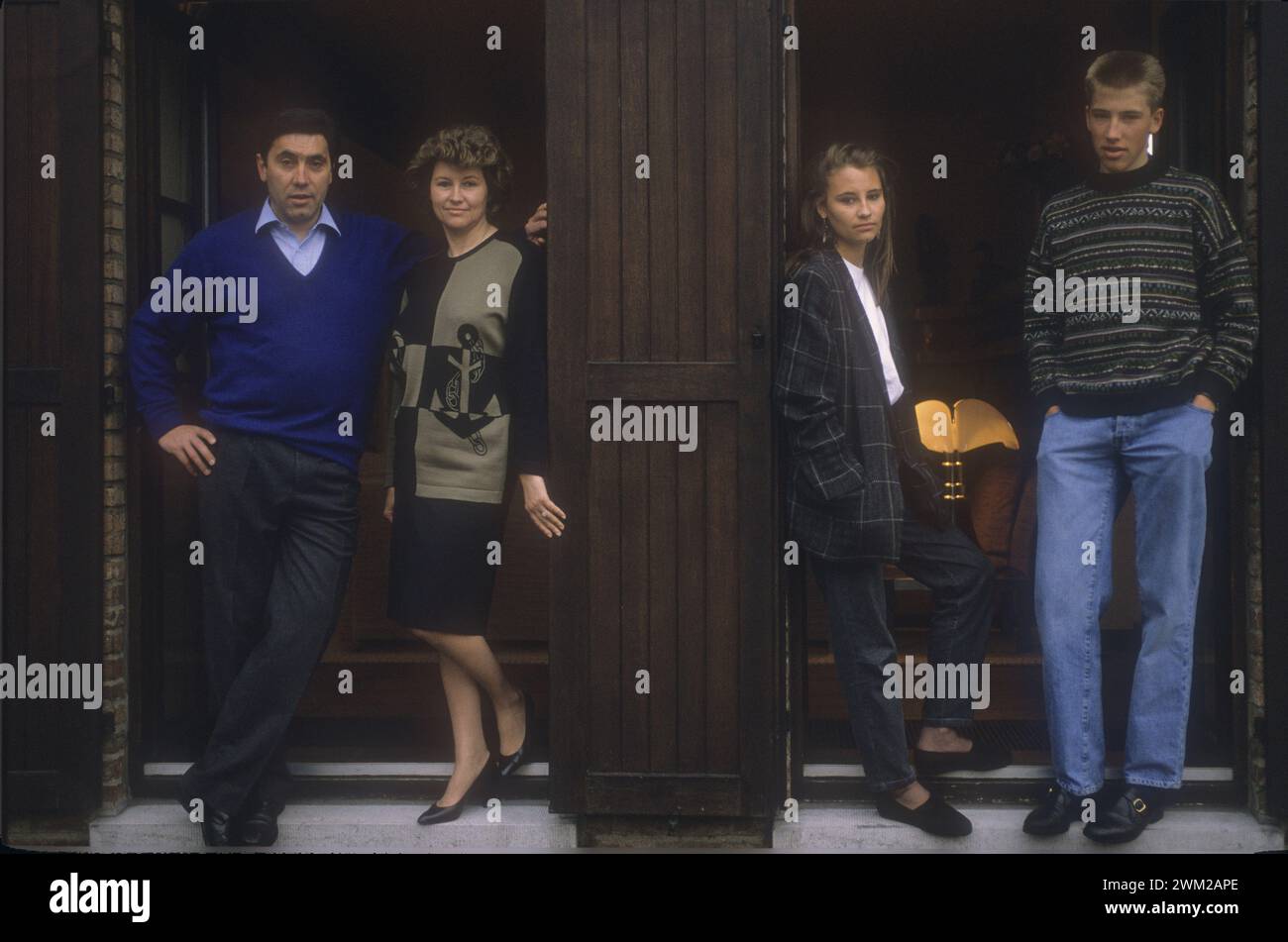 MME4811978 Brussels, 1990. Former cycling champion Eddy Merckx and his ...