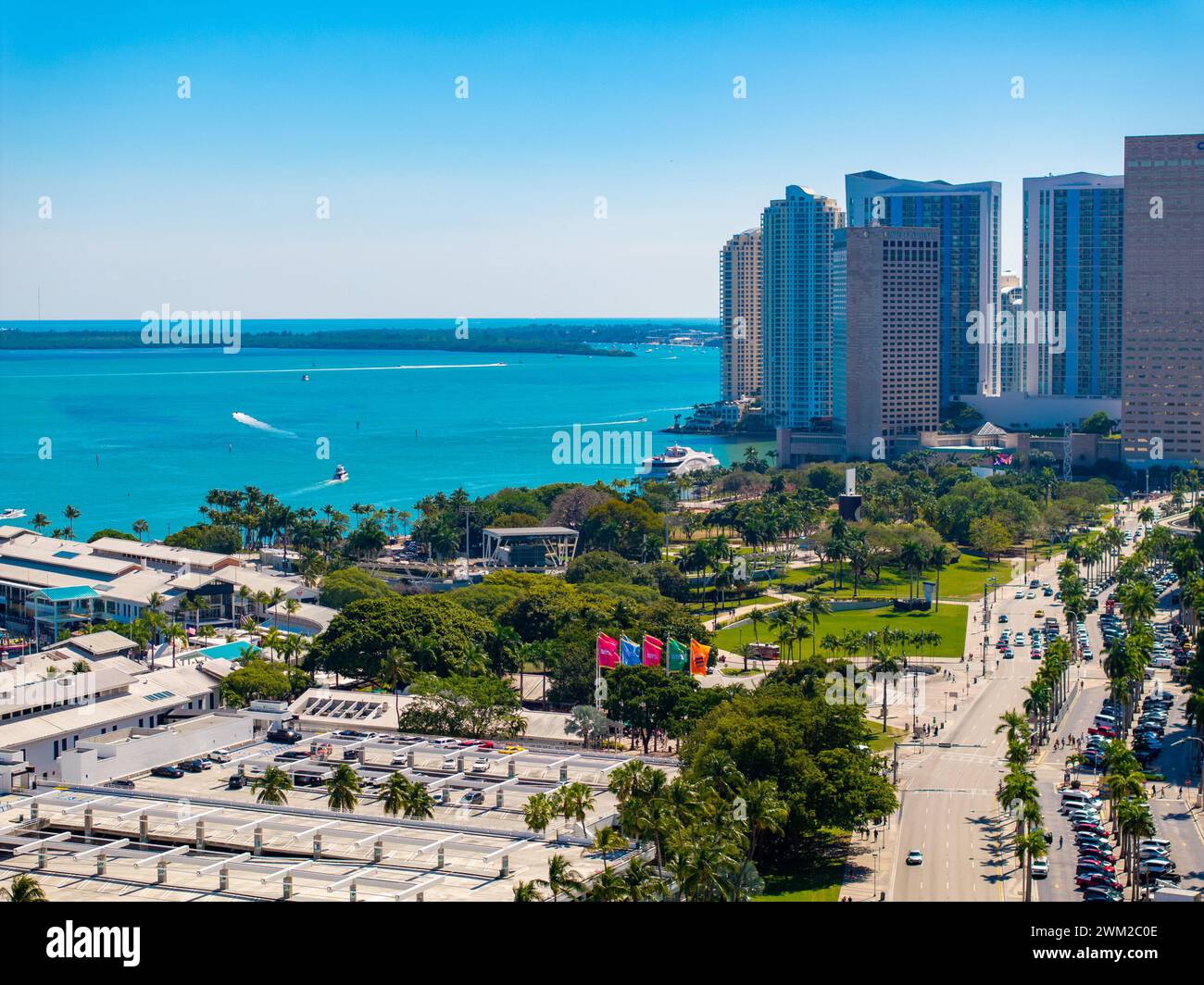 Bayfront park miami aerial hi-res stock photography and images - Alamy