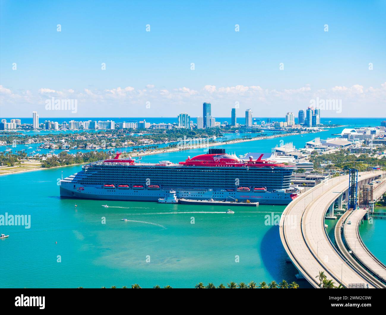 Miami, FL, USA - February 21, 2024: Virgin Voyages Scarley Lady at Port ...
