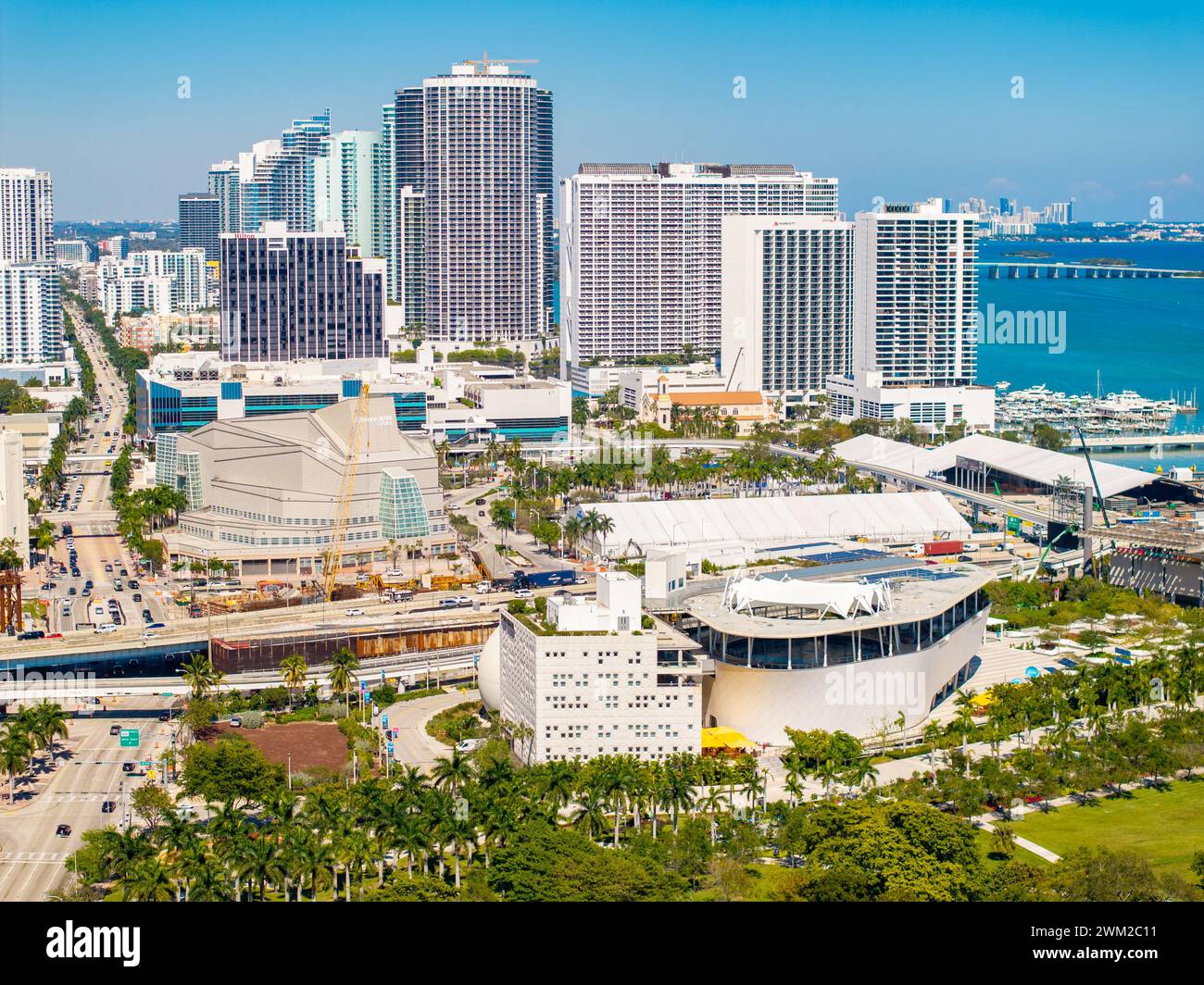 Miami, FL, USA - February 21, 2024: Downtown Miami destinations 2024 ...