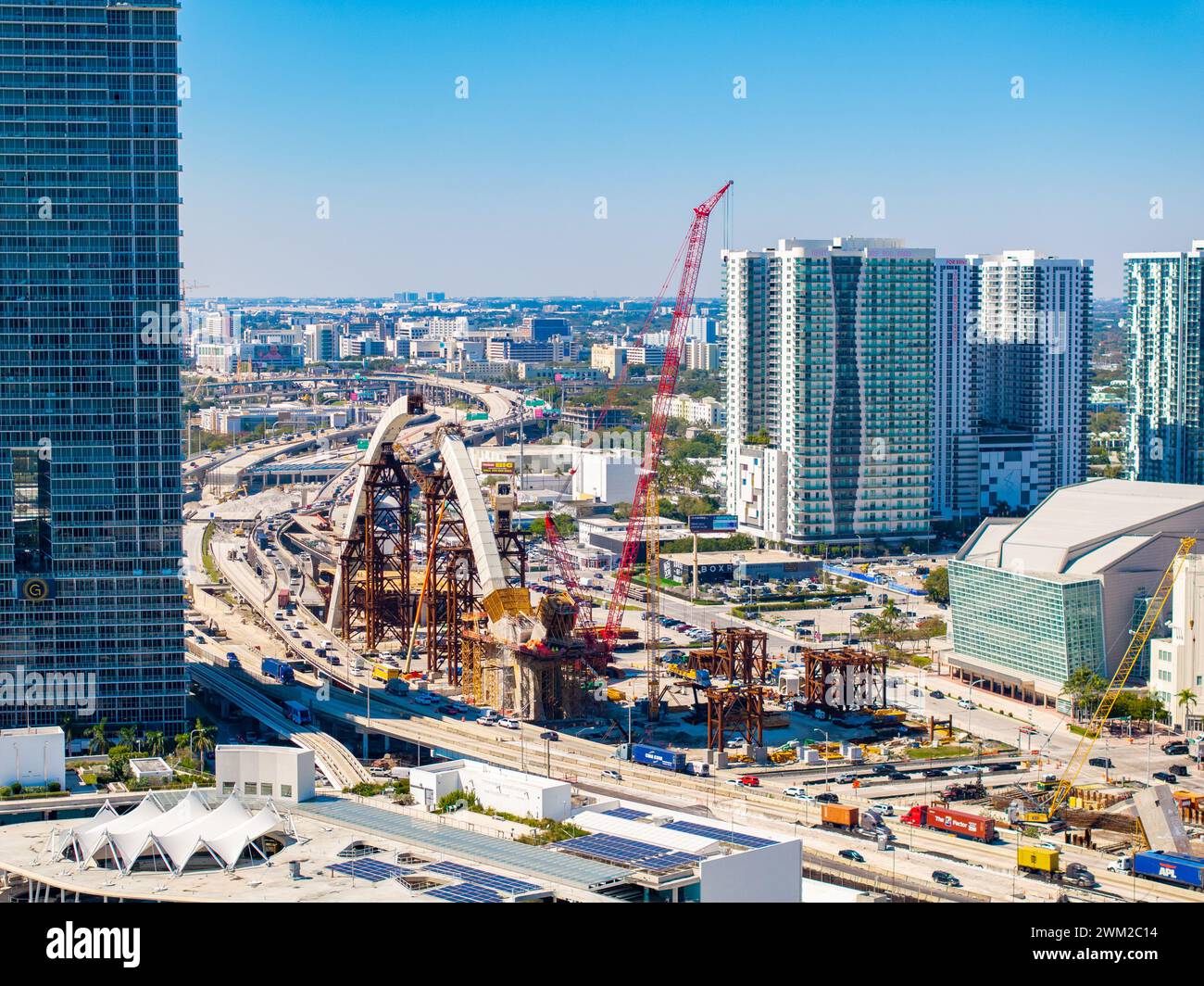 Miami, FL, USA - February 21, 2024: Aerial inspection stages Miami ...
