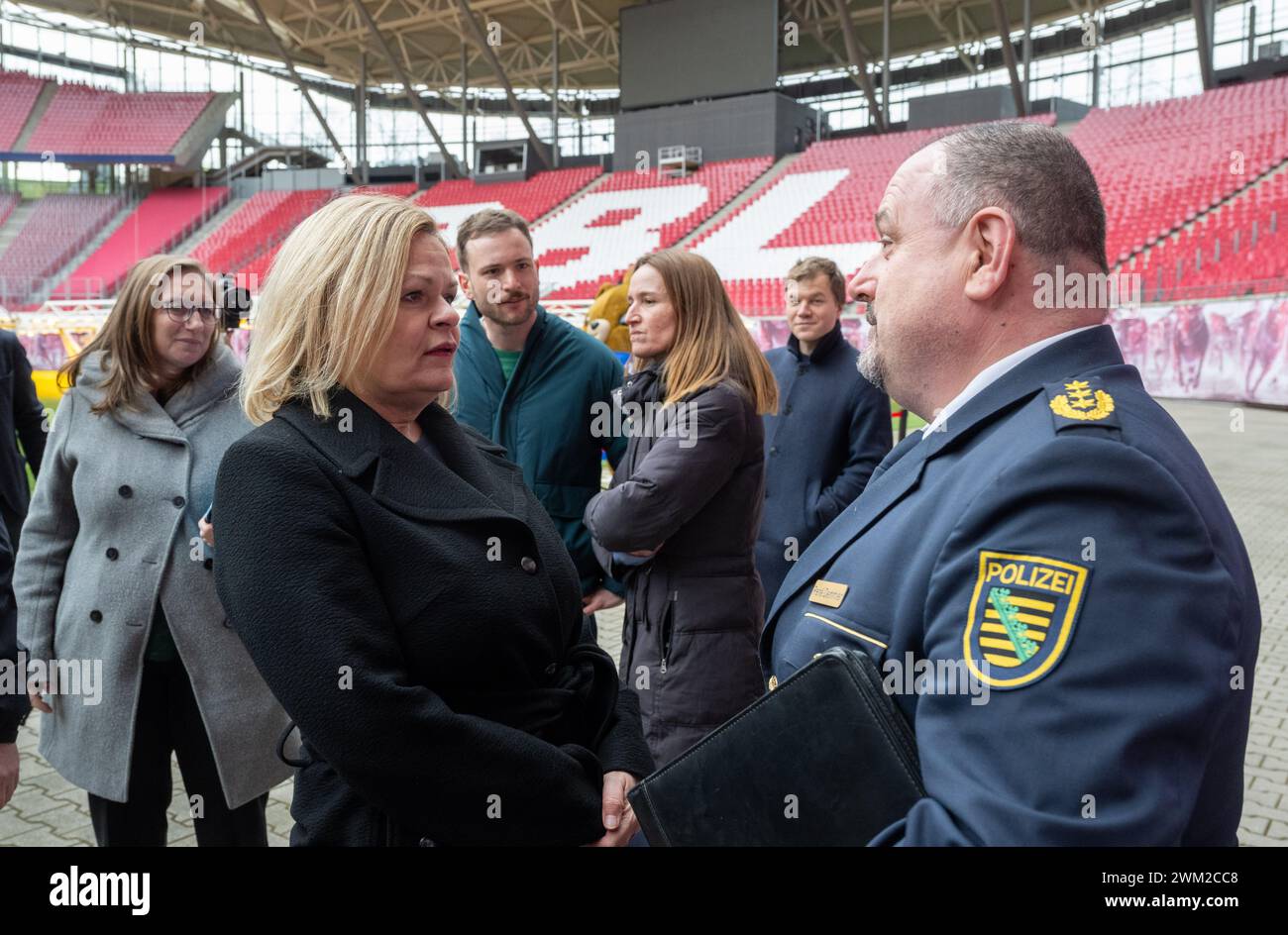 Leipzig, Germany. 23rd Feb, 2024. Nancy Faeser (SPD, 2nd from left ...