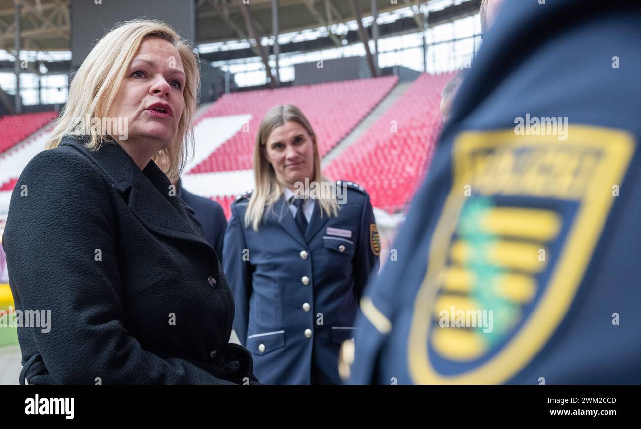 Leipzig, Germany. 23rd Feb, 2024. Nancy Faeser (SPD, l), Federal ...