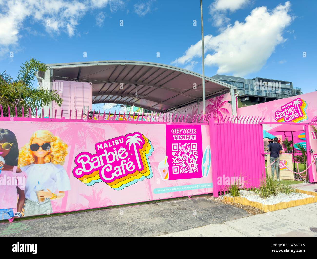 Miami, FL, USA - February 15, 2024: Malibu Barbie Cafe Wynwood Miami ...