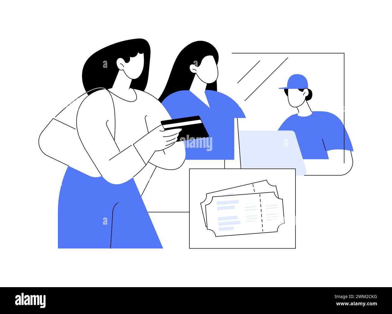 Getting tickets isolated cartoon vector illustrations Stock Vector ...