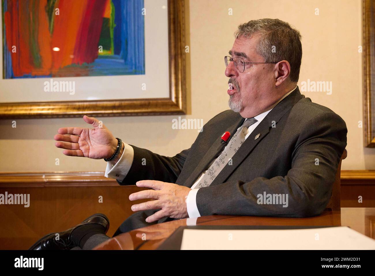 Guatemala's President, Bernardo Arévalo, during an interview for Europa ...
