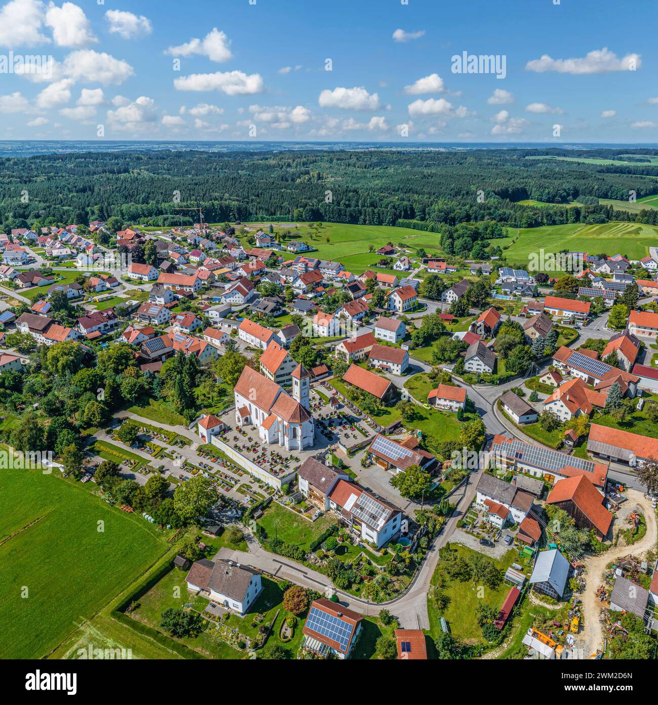 Markt Wald in Mittelschwaben von oben Blick auf Markt Wald in der ...