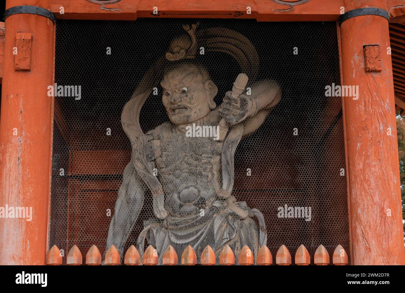 Carved guardian on the Daimon Gate, entry to Mount Koya (Koyasan ...
