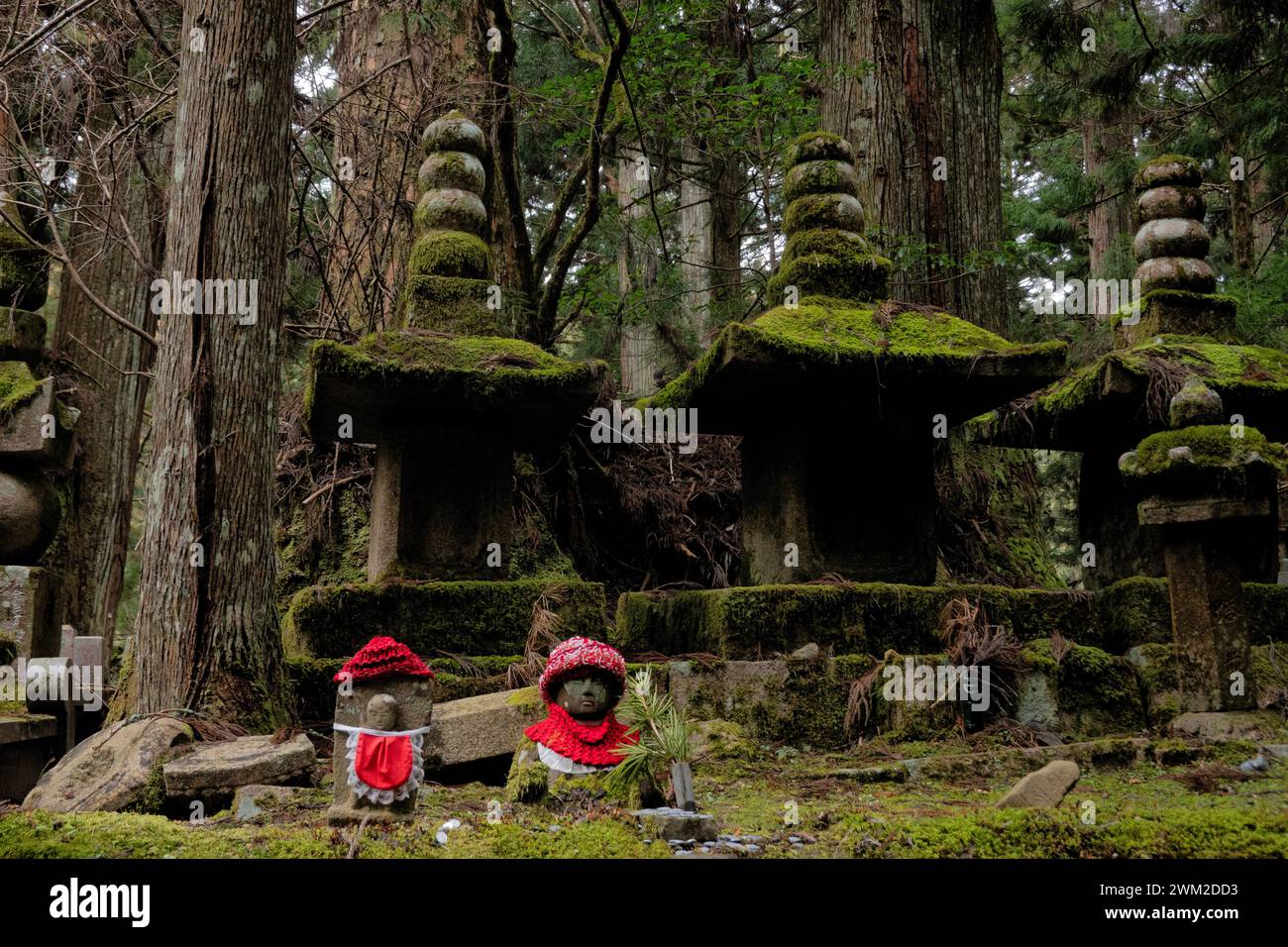 Jizo statues in the Okunoin Cemetery, Mount Koya (Koyasan), Wakayama ...