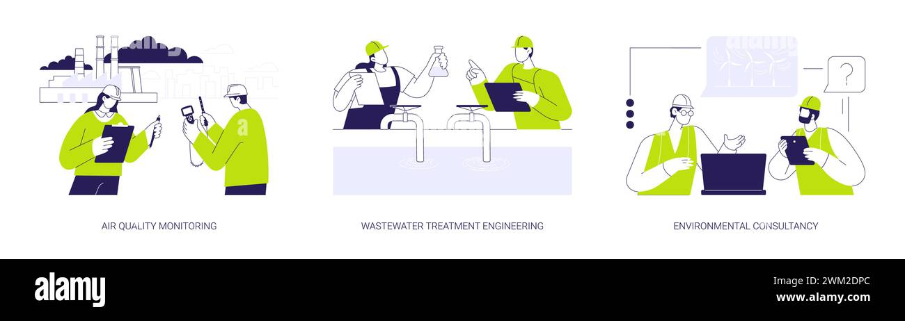 Environmental engineer abstract concept vector illustrations Stock ...