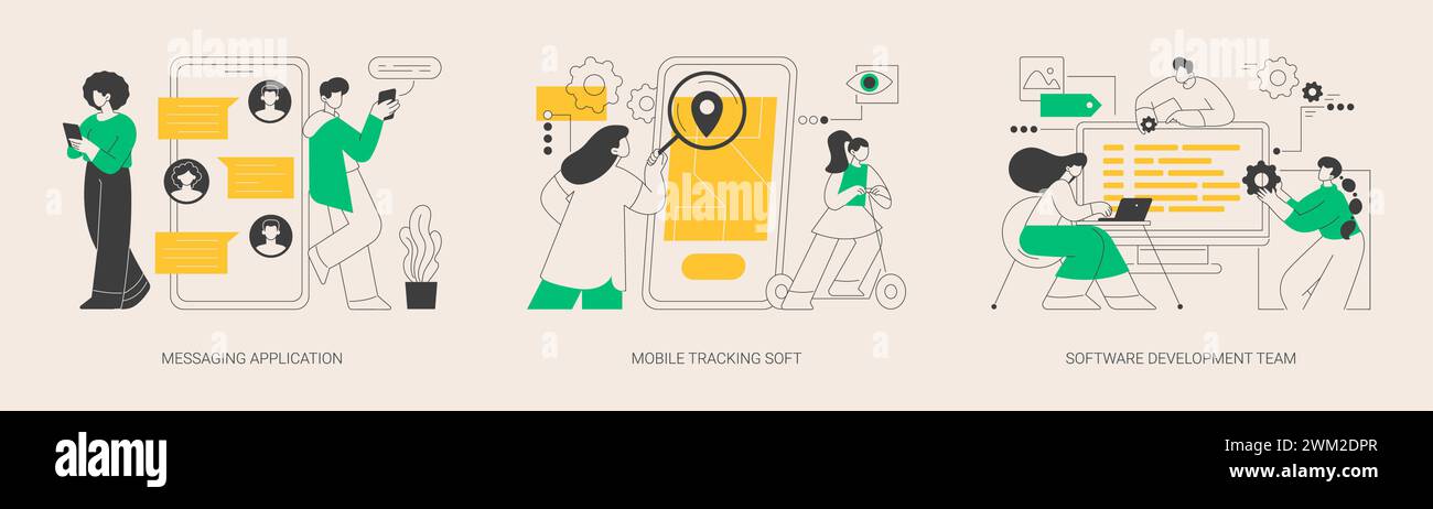 Smartphone Application Abstract Concept Vector Illustrations Stock Vector Image And Art Alamy