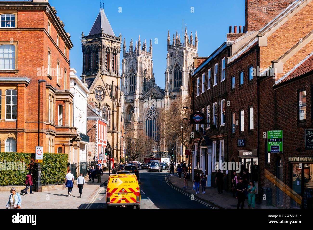 View of Museum St, York Oratory and cathedral towers in the background ...