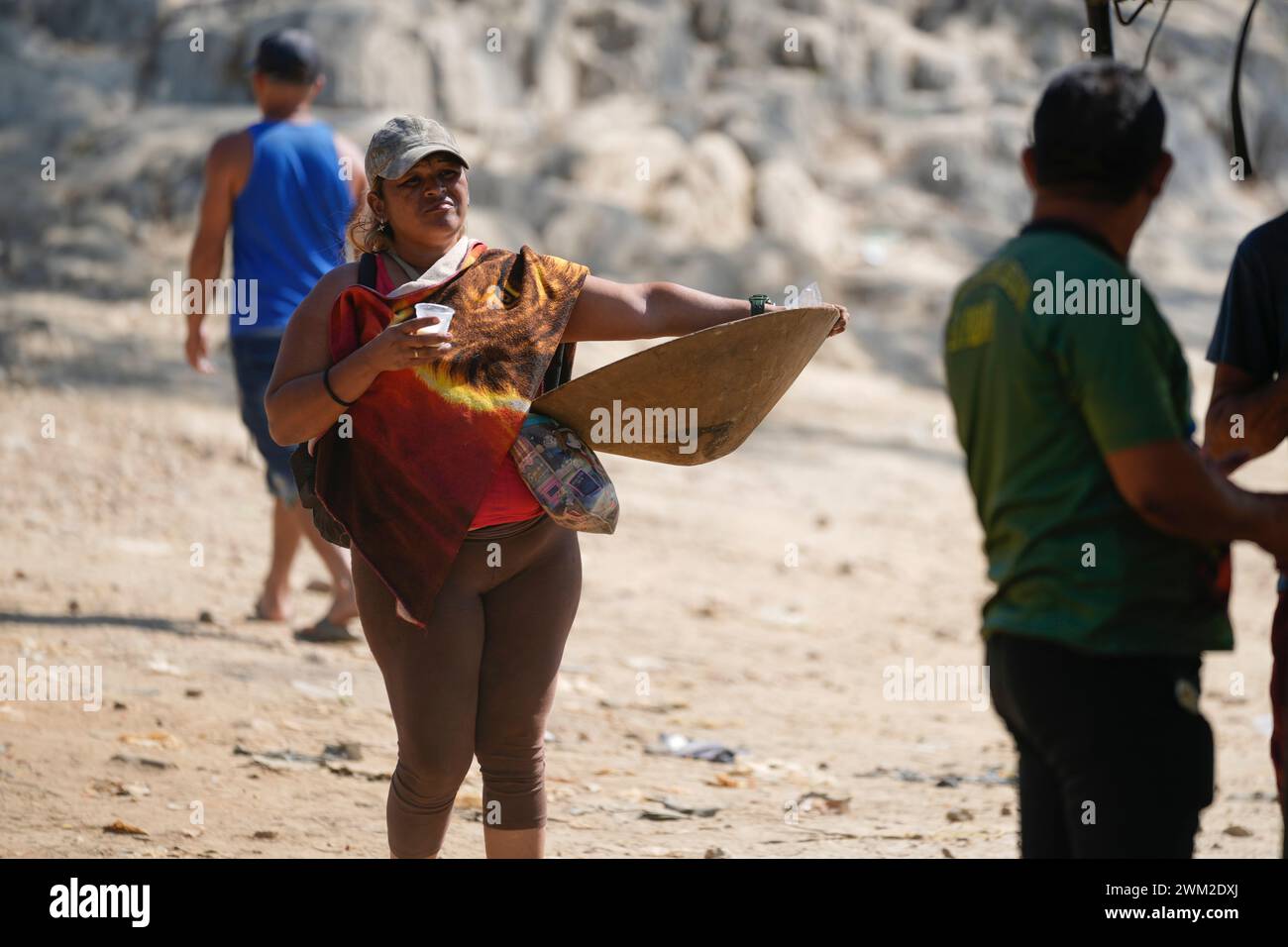 A person who arrived by boat after leaving La Bulla Loca mine, which ...