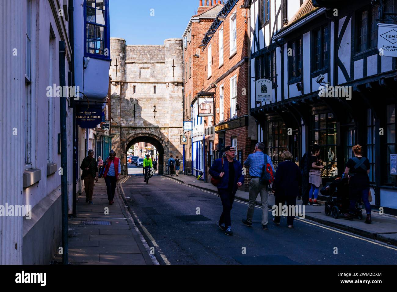 High Petergate and Bootham Bar, seen from inside, one of the four main ...