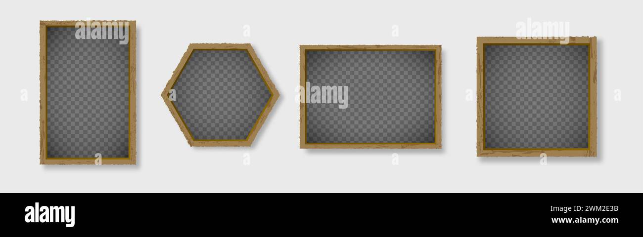Old geometric wooden photo frame and painting template Stock Vector ...