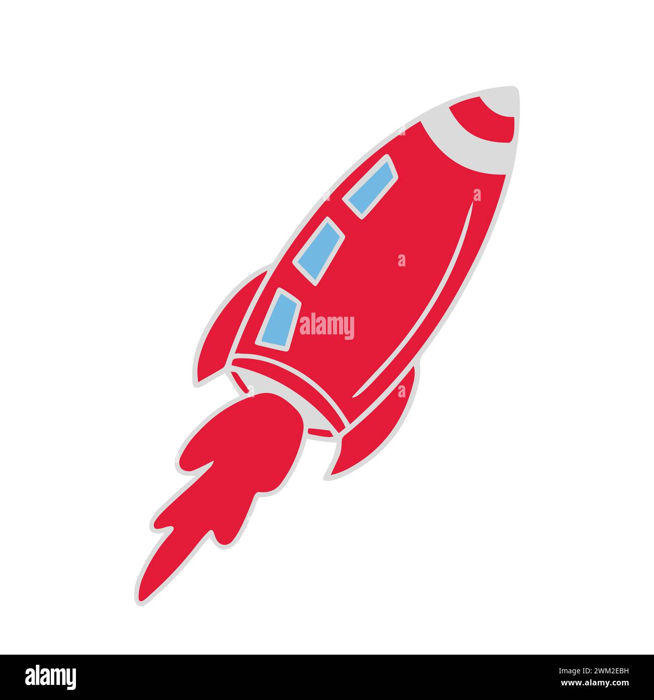 Red And Blue Rocket Icon Stock Vector Image & Art - Alamy