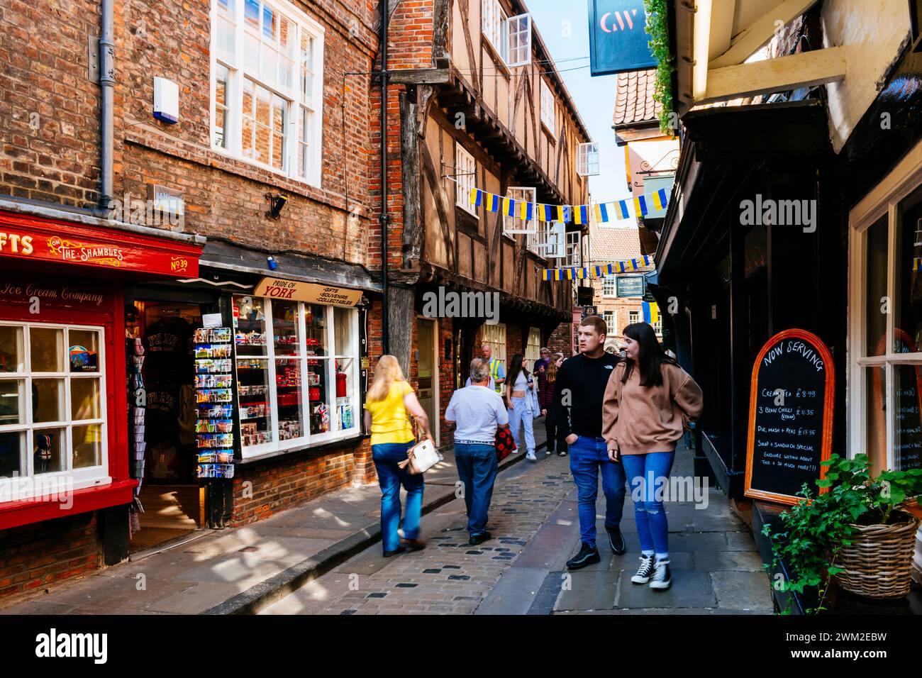 The Shambles is a historic street in York, England, featuring preserved ...