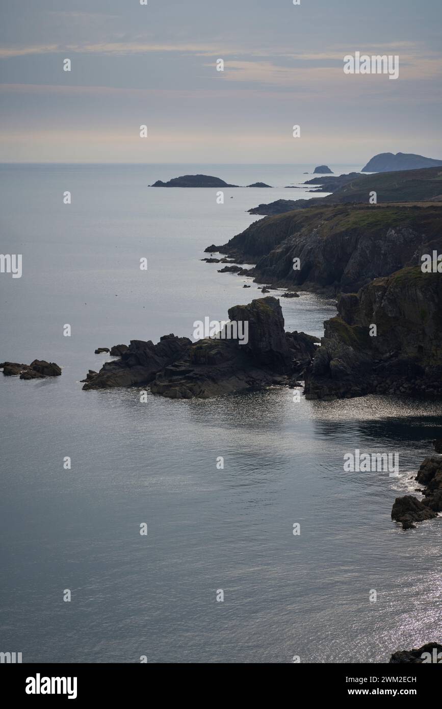 Rugged coastline near St Non's Bay, St David's, Pembrokeshire, Wales ...