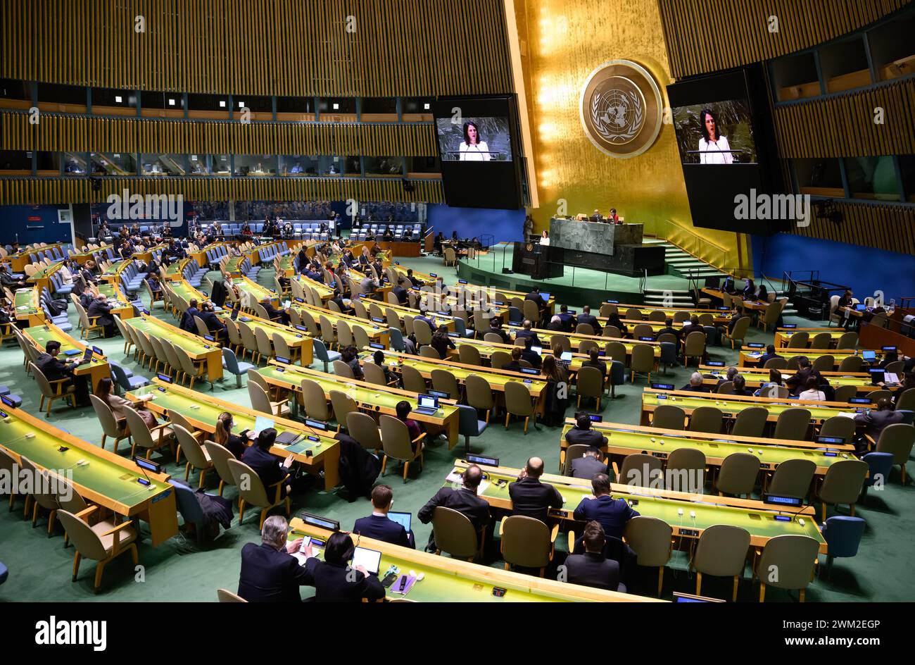 New York City, USA. 23rd Feb, 2024. Annalena Baerbock (Alliance 90/The ...