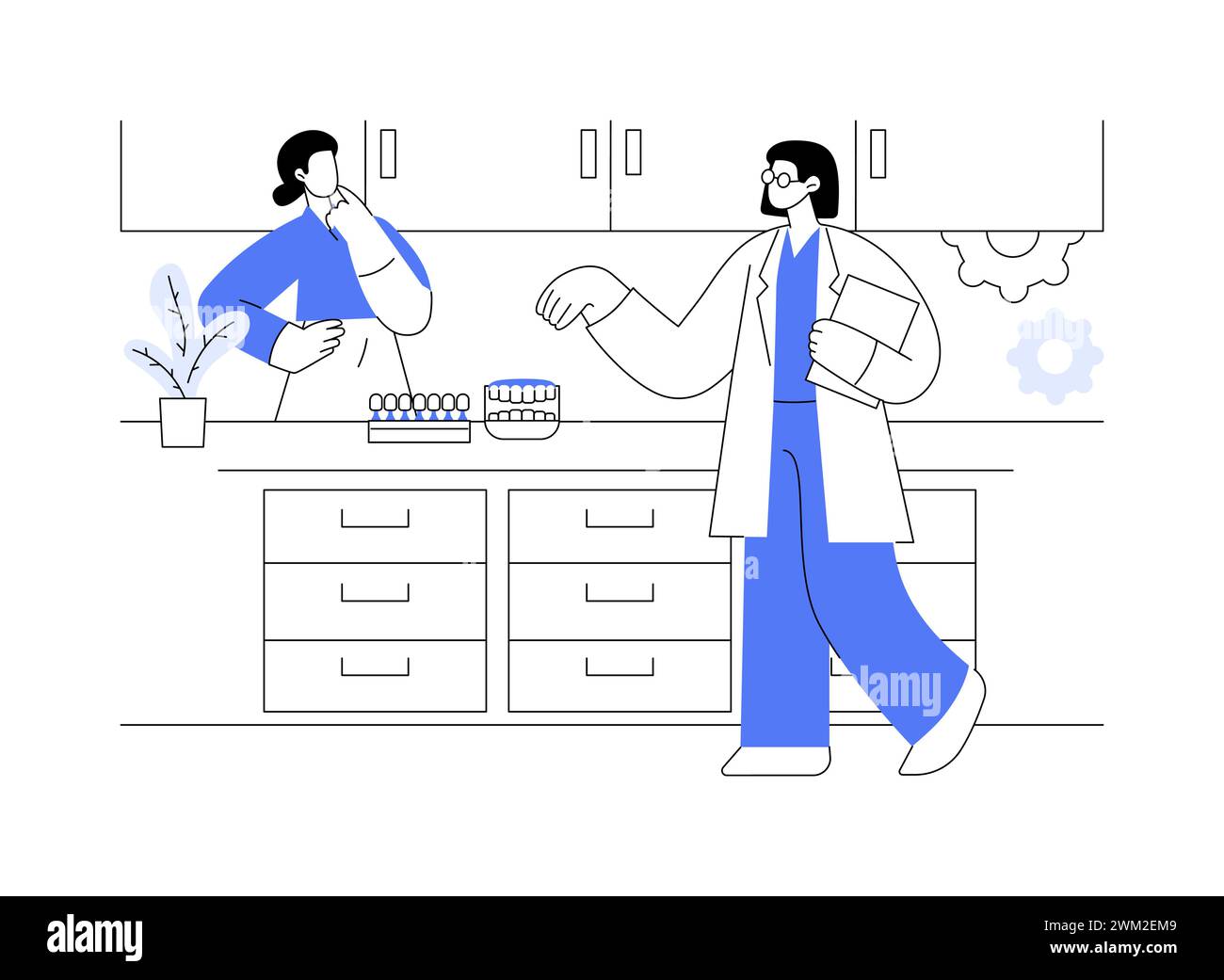 Dental technician laboratory abstract concept vector illustration Stock ...
