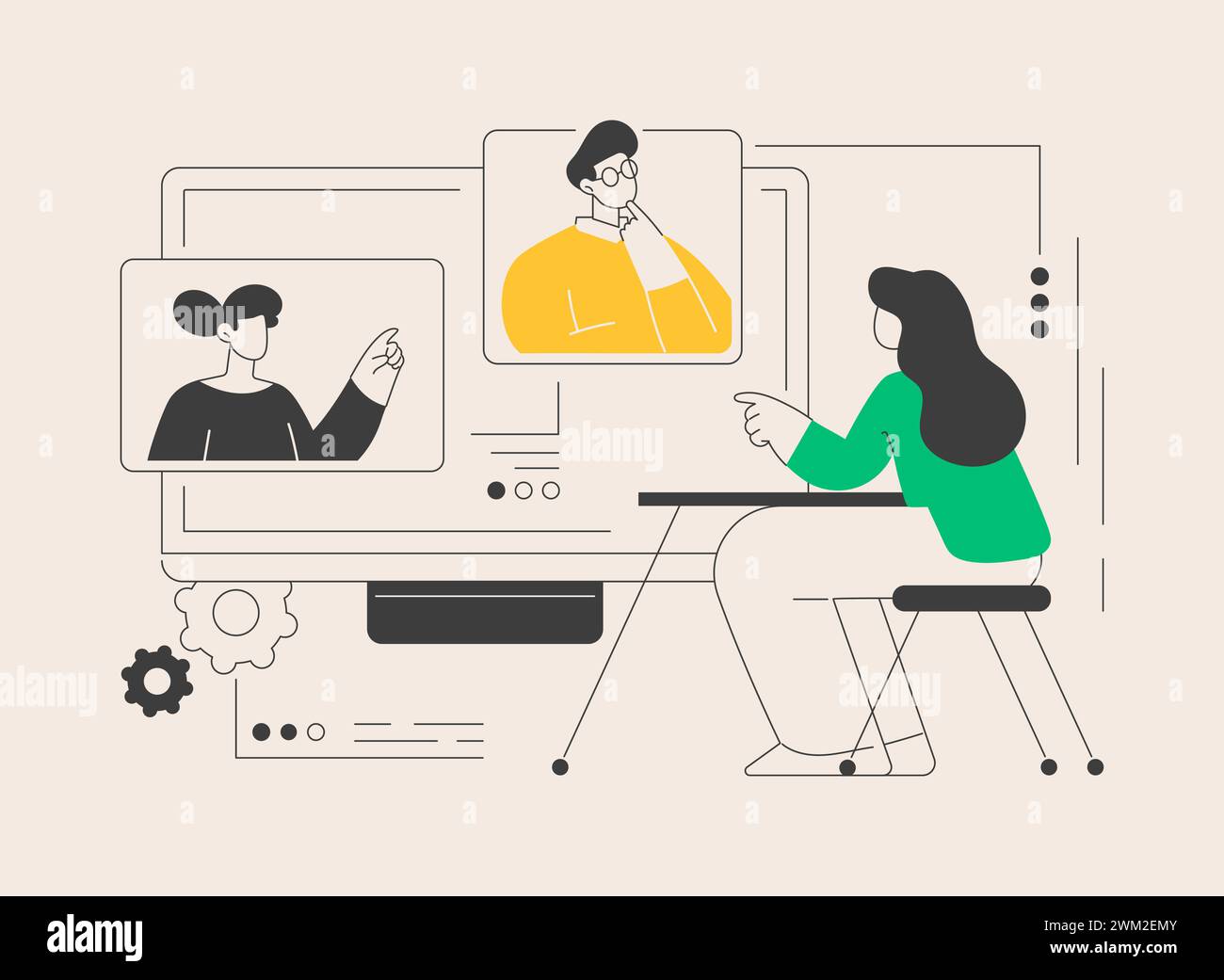 Online conference abstract concept vector illustration Stock Vector ...