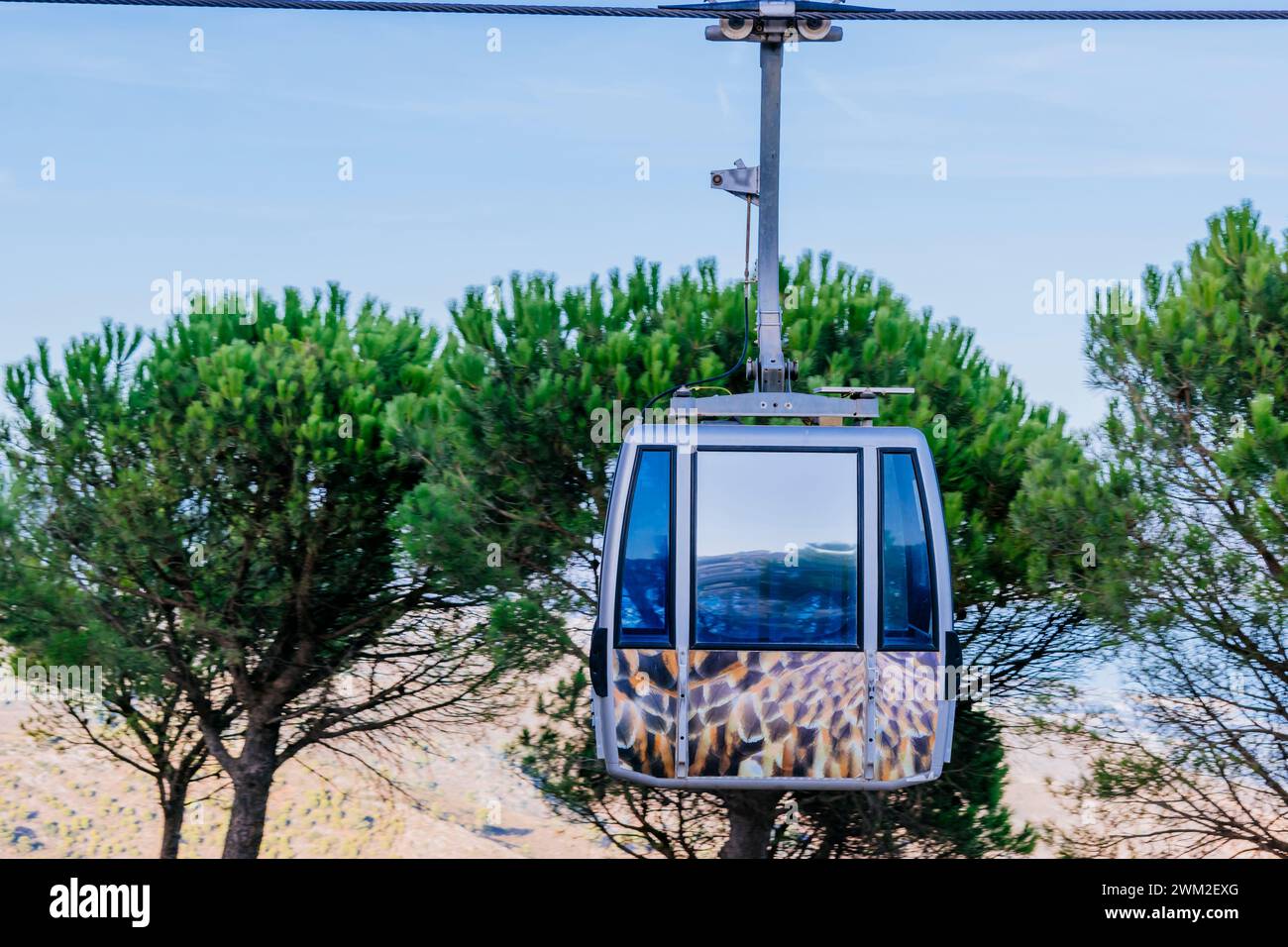 Cable car infrastructure. Cable car from Arroyo de la Miel to Monte ...