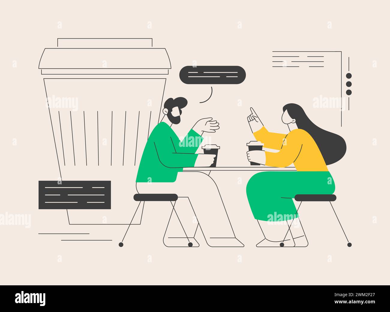 Coffee break abstract concept vector illustration Stock Vector Image ...