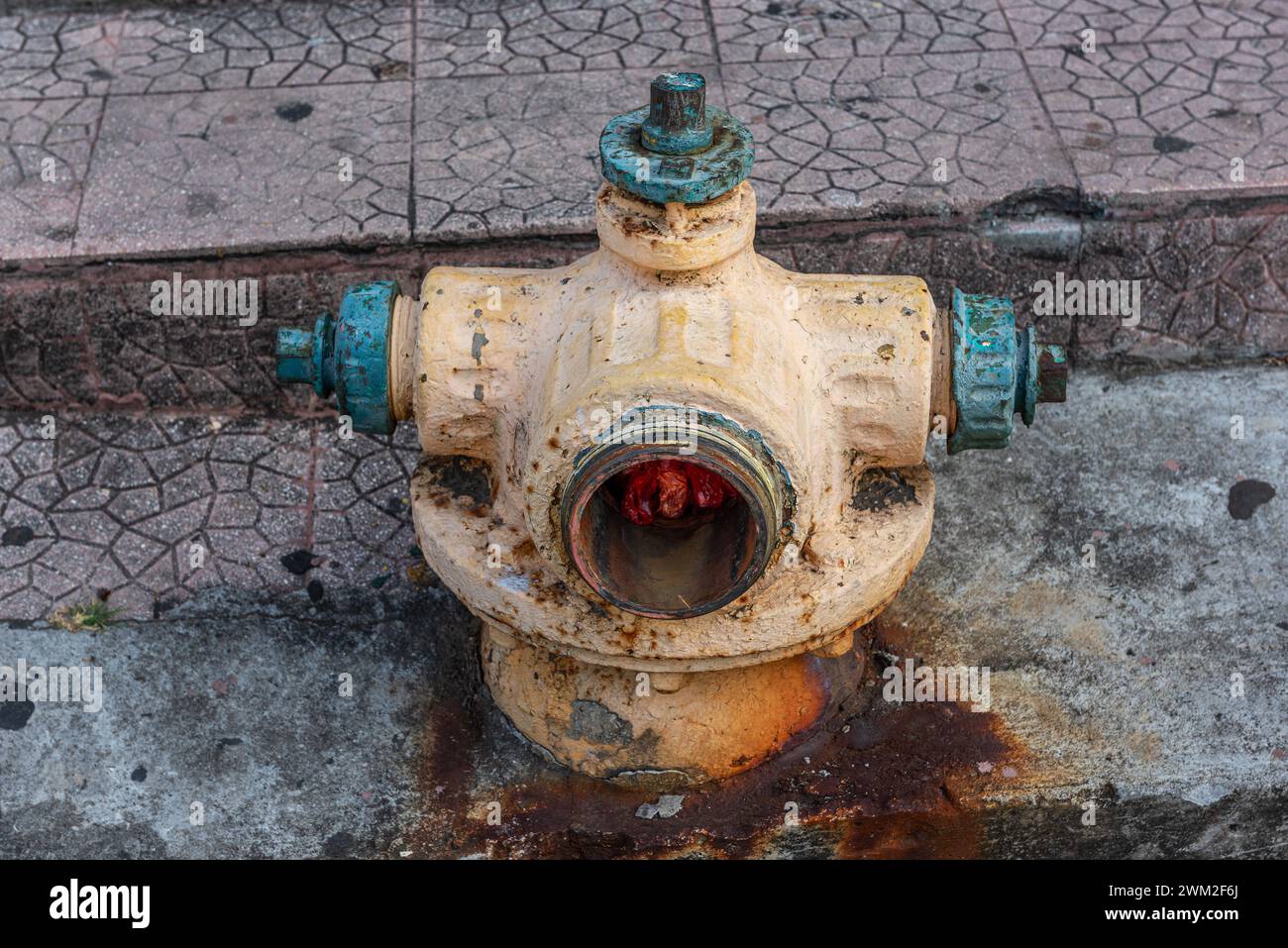 Old roadside fire hydrant in Panama City Stock Photo - Alamy