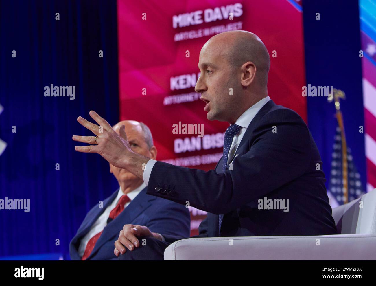 National Harbor, Maryland, USA. 23rd Feb, 2024. Stephen Miller at the ...