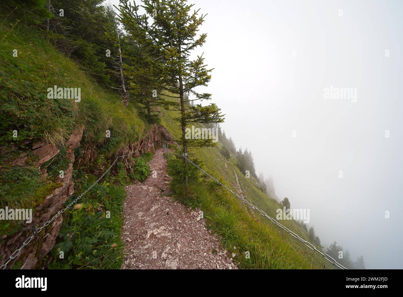 Hiking trail on the ,,Grosser Mythen" a beautiful mountain 1,898 m high ...