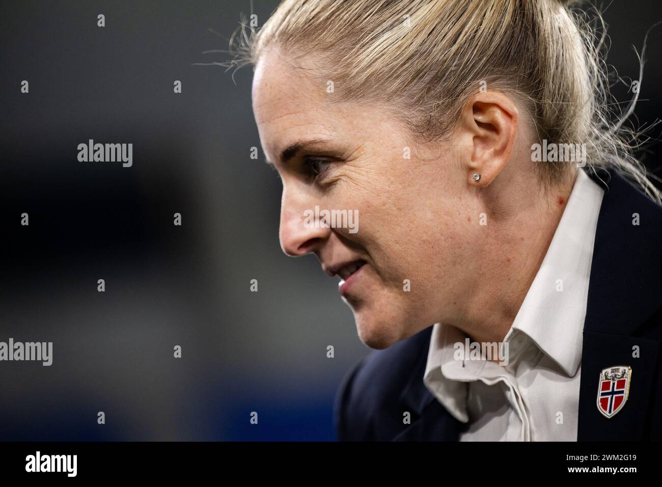 Head coach Gemma Grainger of, Norway. , . during the UEFA Women's ...