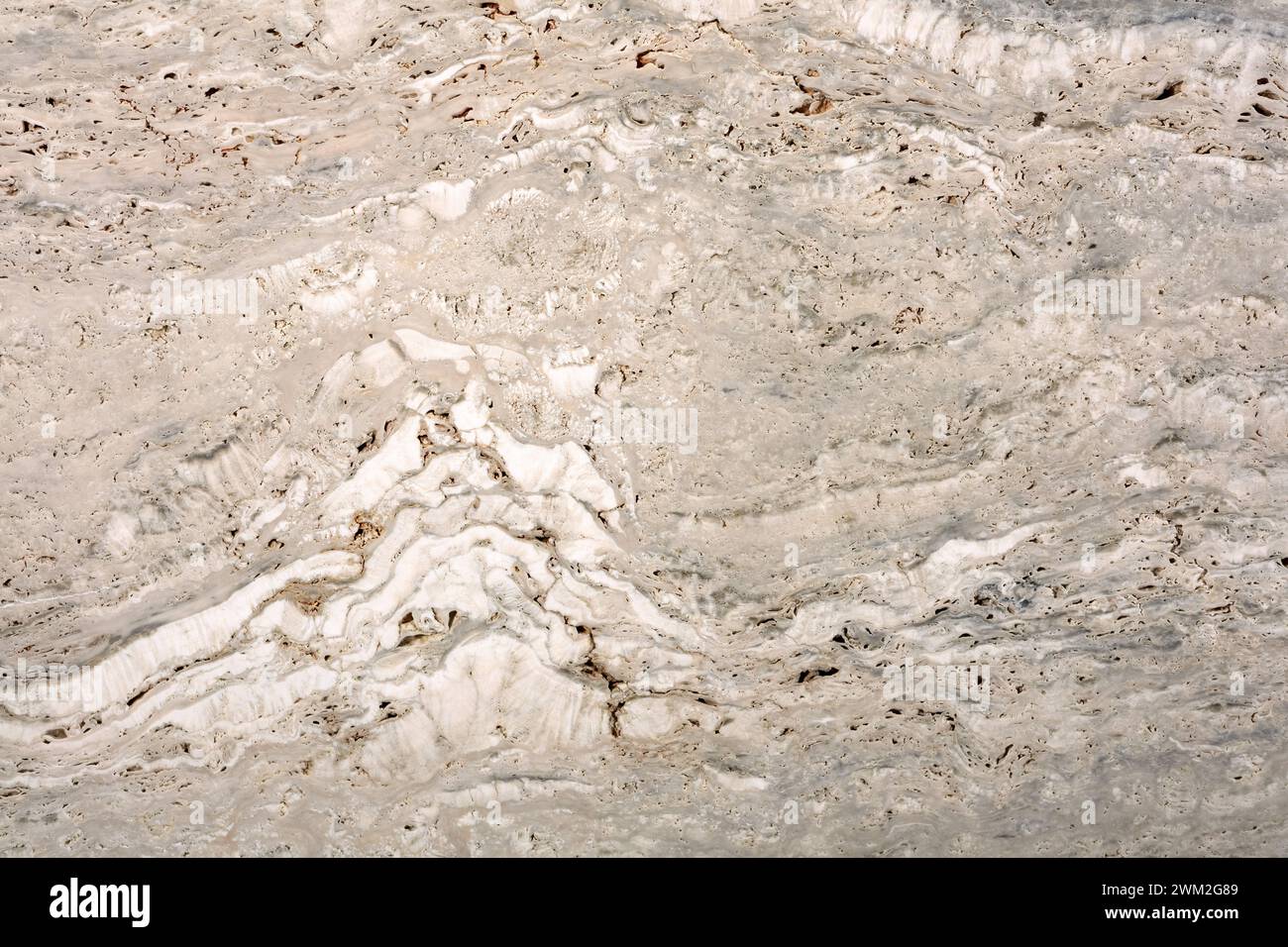 Creamy travertine, high quality texture. Porous multi-layered structure ...