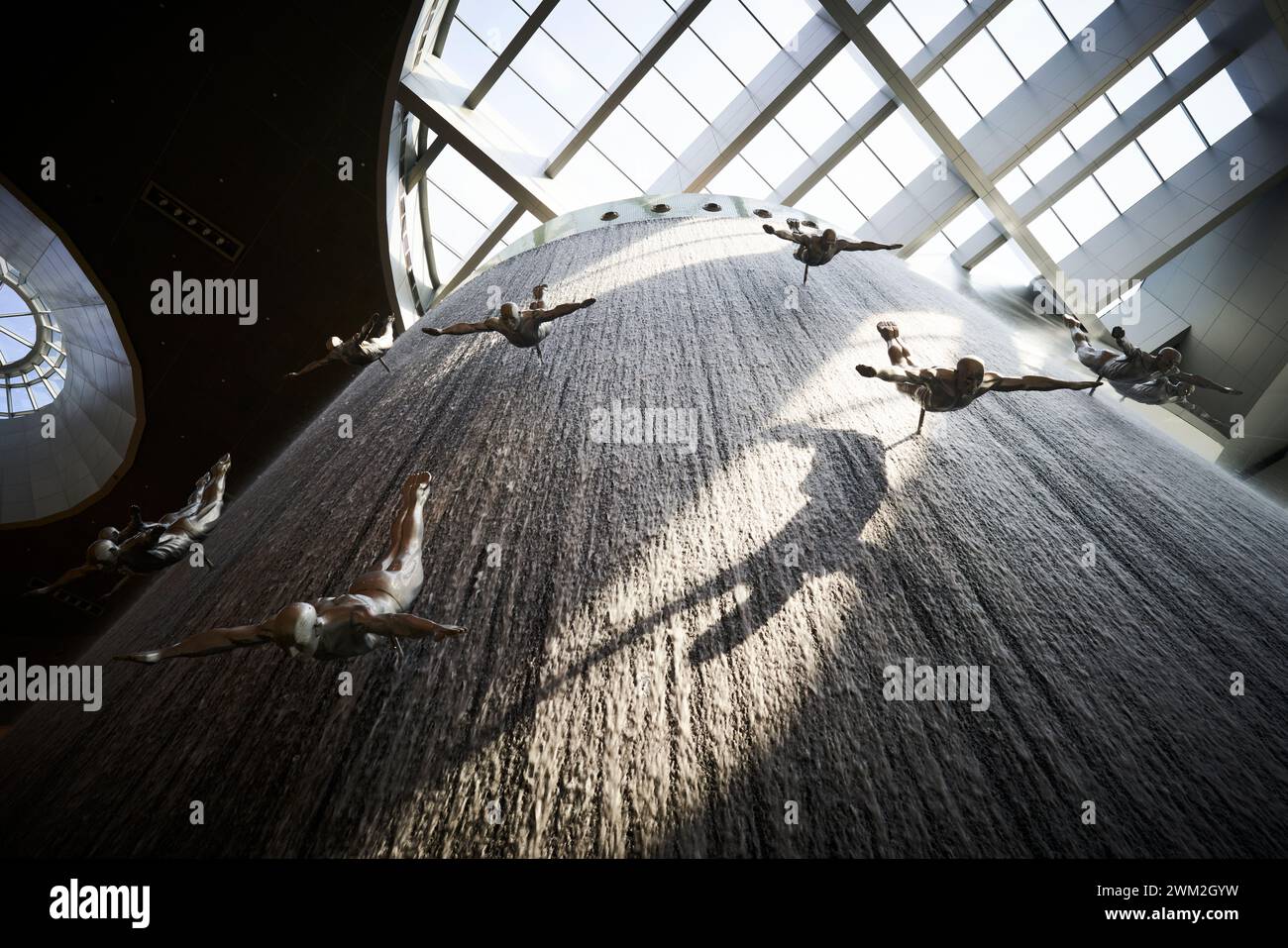 The Dubai Mall Waterfall, known also as the Human Waterfall, in the ...
