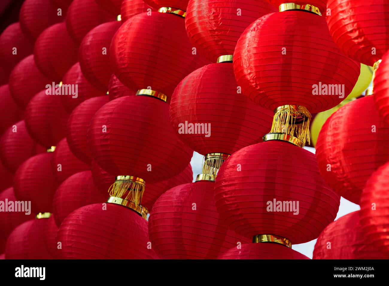 Red lantern decoration for Chinese New Year Festival at Chinese shrine ...