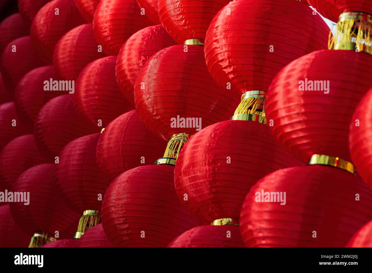 Red lantern decoration for Chinese New Year Festival at Chinese shrine ...
