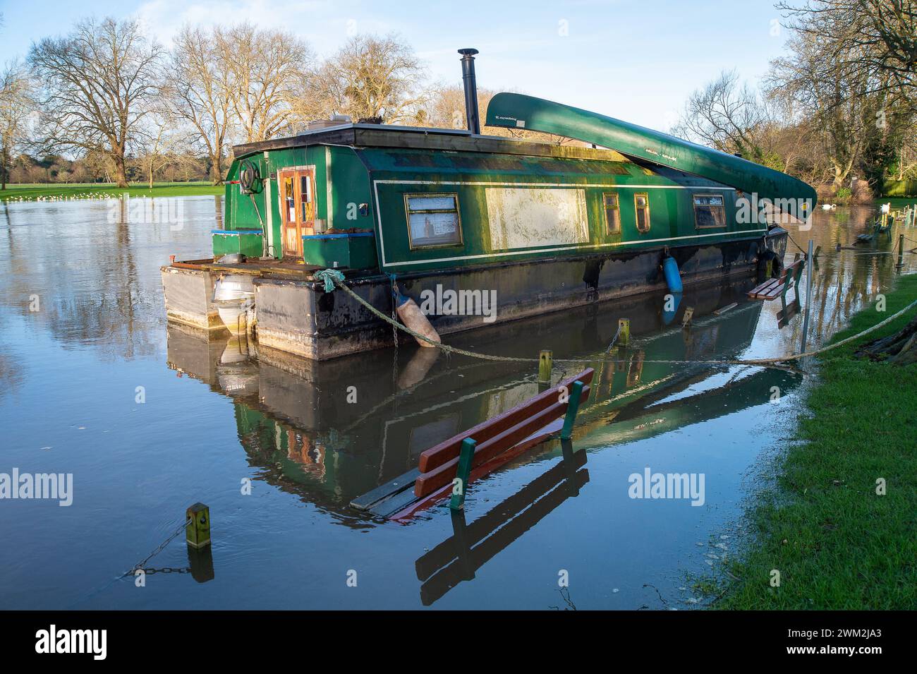 Datchet, Berkshire, UK. 22rd February, 2024. A Flood Alert is in place ...