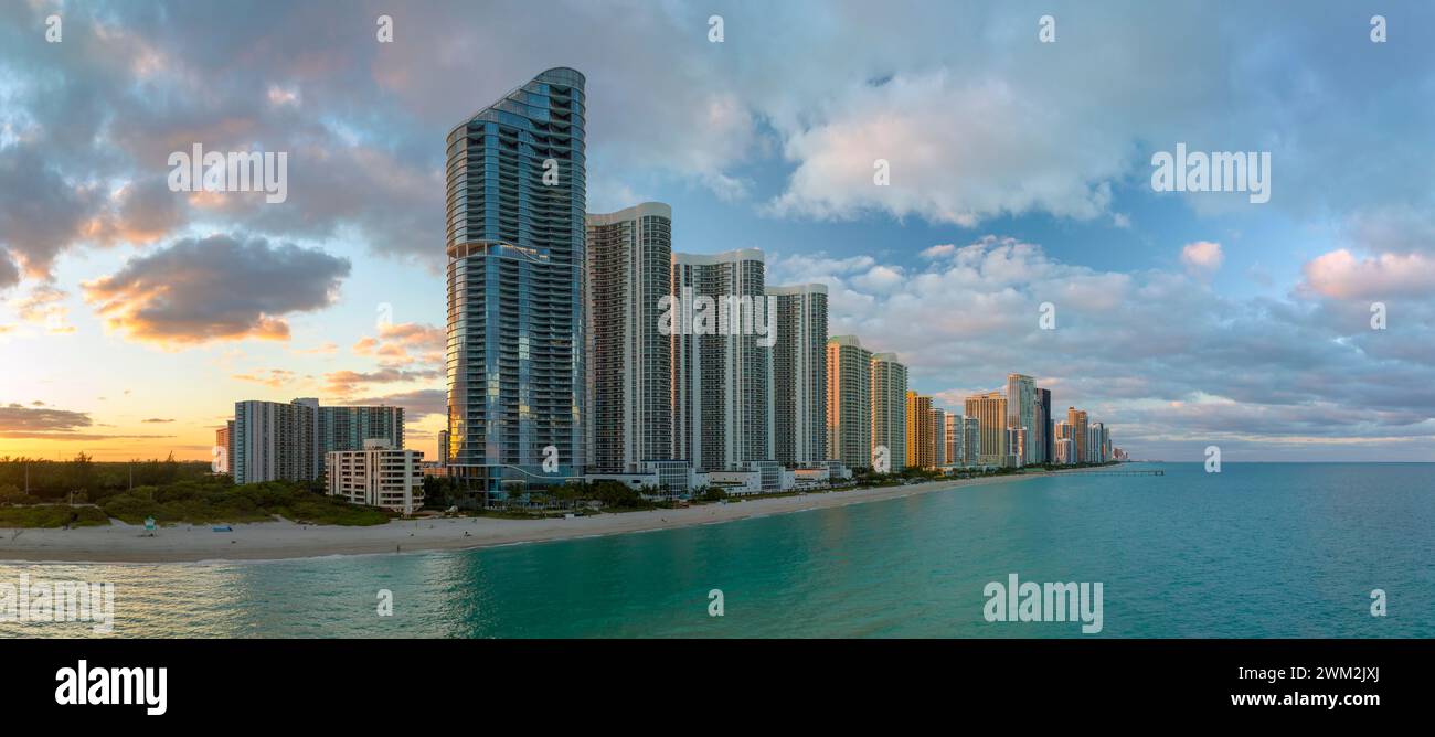 Expensive highrise hotels and condos over sandy beachfront on Atlantic ...