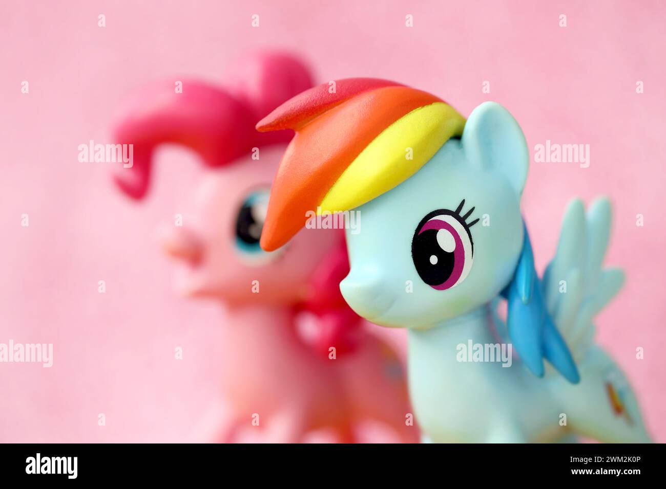 TERNOPIL, UKRAINE - JULY 7, 2023 Old toy with character from My Little ...